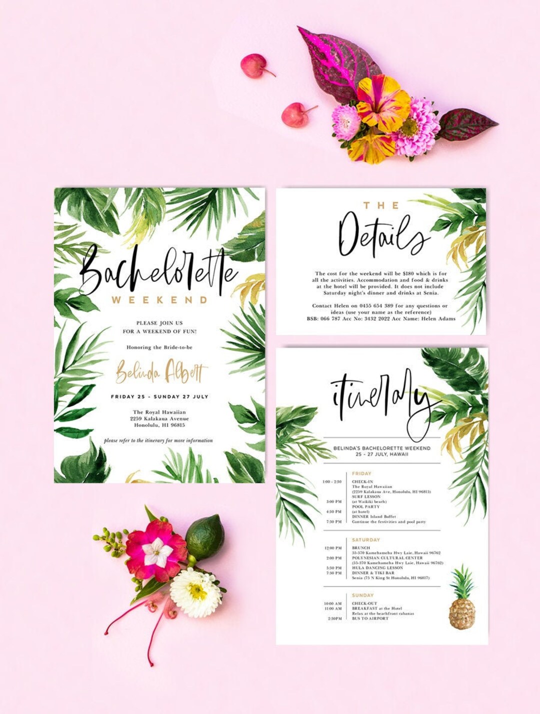 Invitation week-end Bachelorette, carte de détails d'itinéraire ...