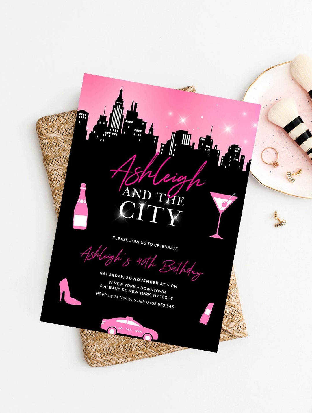 New York City Birthday Invitation Template, Girls Night Out in the Big ...
