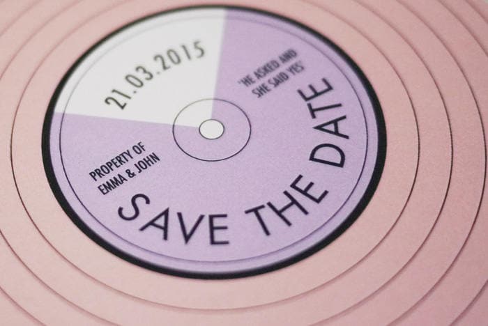 For the Record, Save the Date Card, 1980s Vintage Vinyl Record Player ...