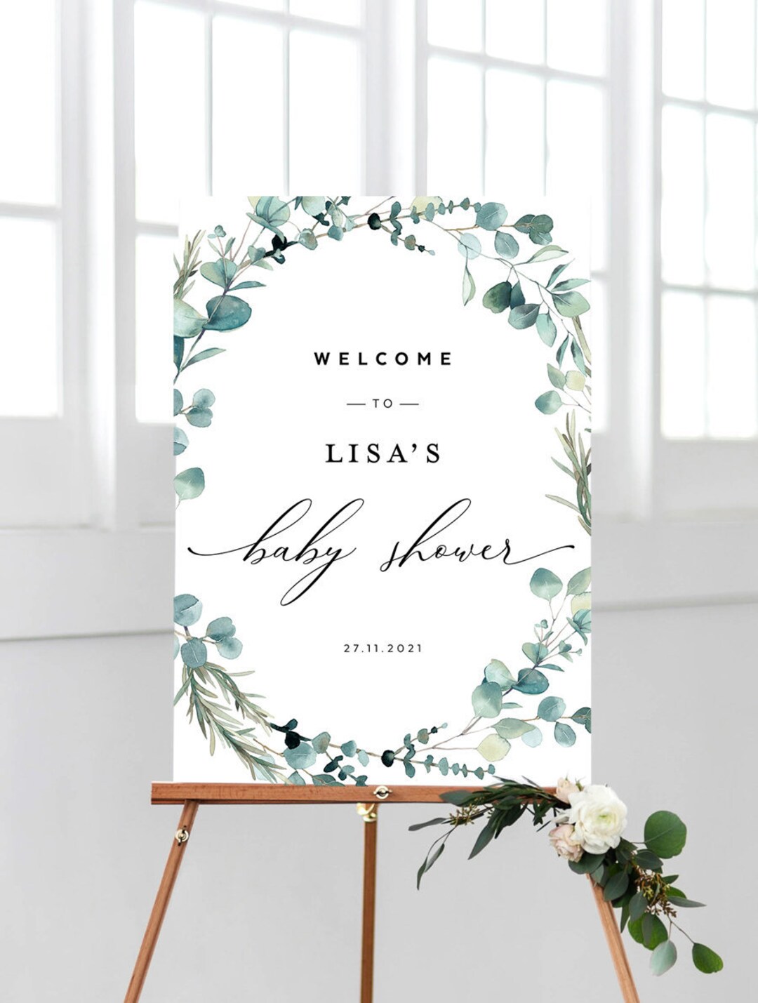 Welcome Sign Board, Eucalyptus Wreath, Australian Native, Greenery ...