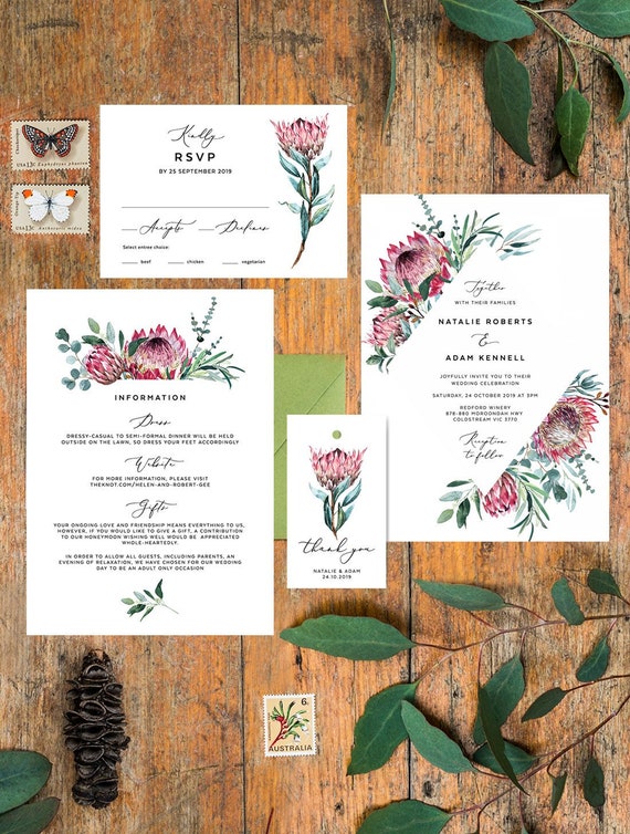 Australian Natives Wildflowers Wedding Welcome Sign Template Design ...