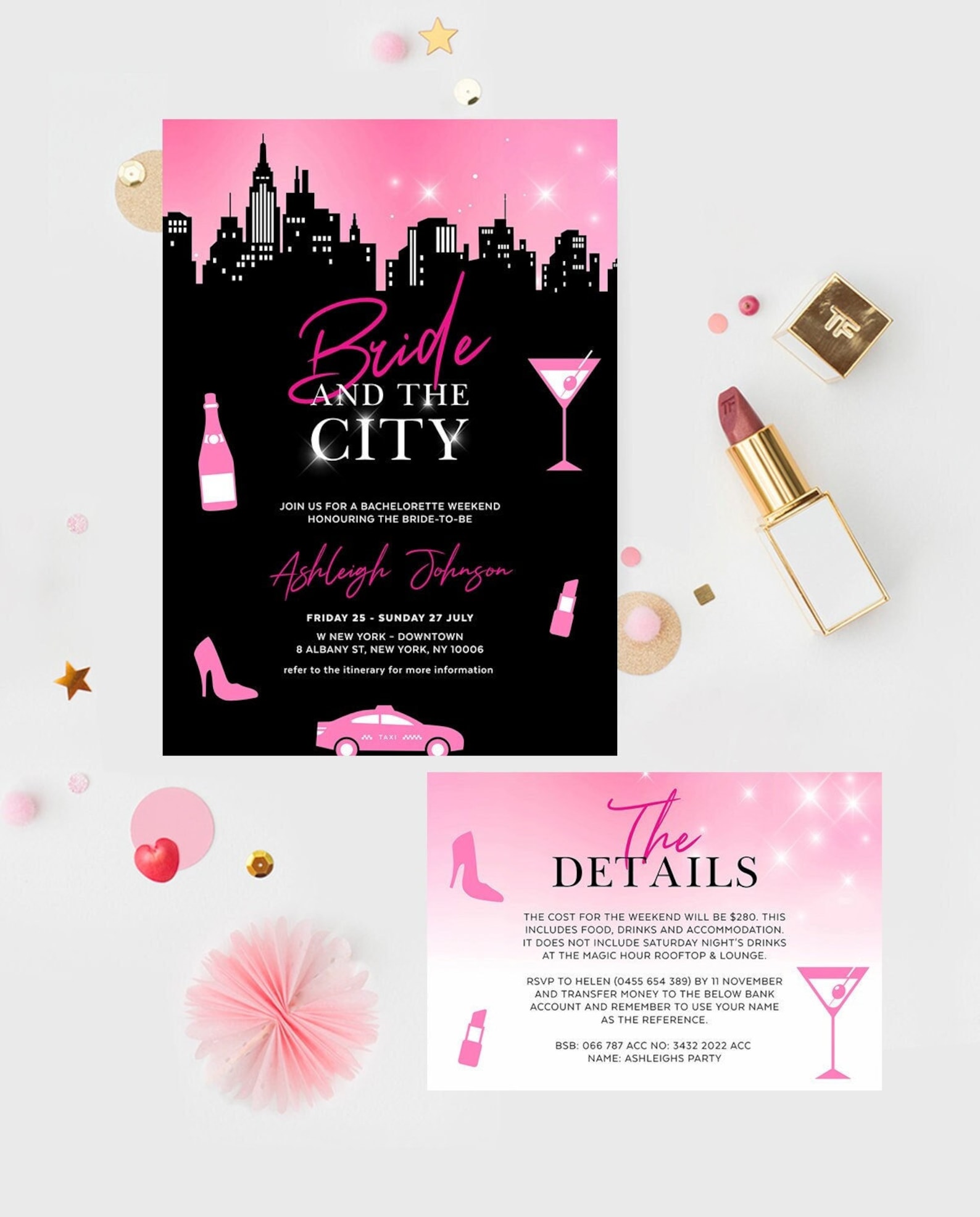 Bride and the City Invite, Bridal Shower Invitation, New York City ...