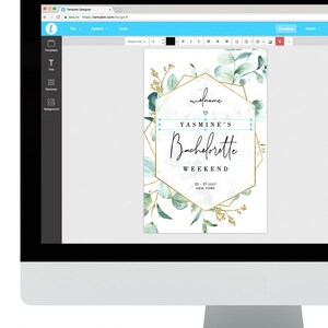 Geometric Greenery Welcome Board Sign, Baby Shower, Wedding Signage ...