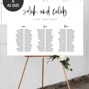 Seating Chart Long Tables, Banquet Plan, Black & White, Modern Wedding ...