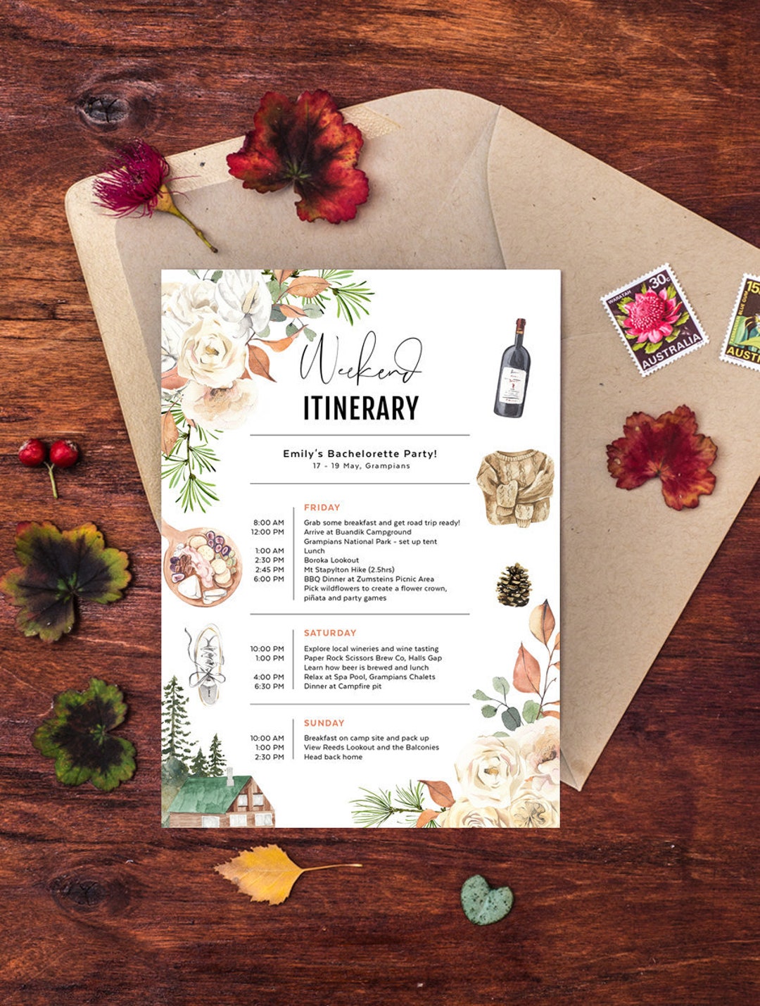 Travel Itinerary Template, Weekend Schedule, Fall, Retreat, Agenda ...