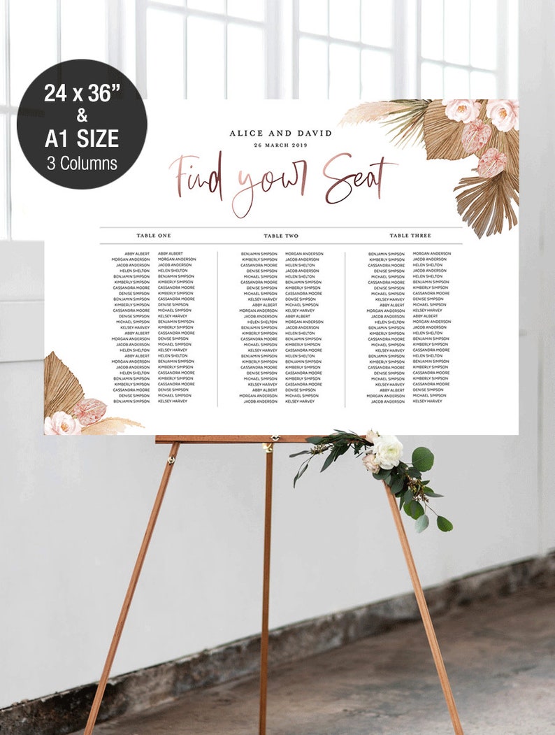 Seating Chart Long Tables Large Banquet Plan Portrait & - Etsy