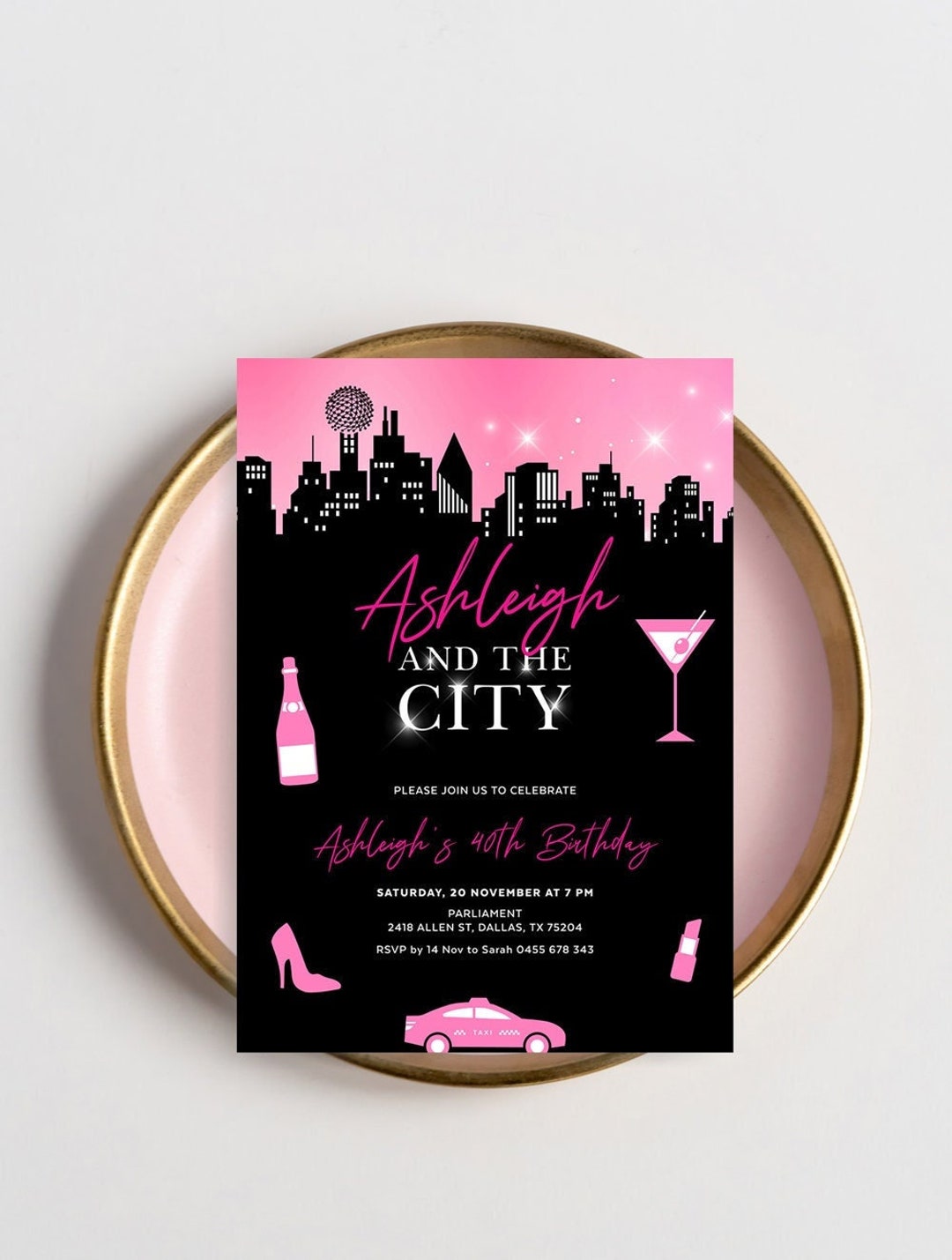 DALLAS City Birthday Invitation, Girls Night Out in Texas, and the City ...