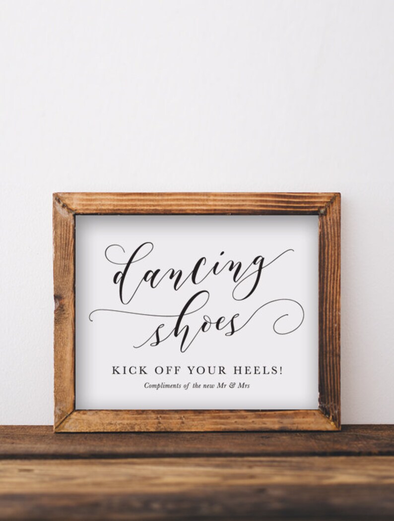 Dancing Shoes Sign - Dancing Feet Wedding Sign - Instant Download - Etsy