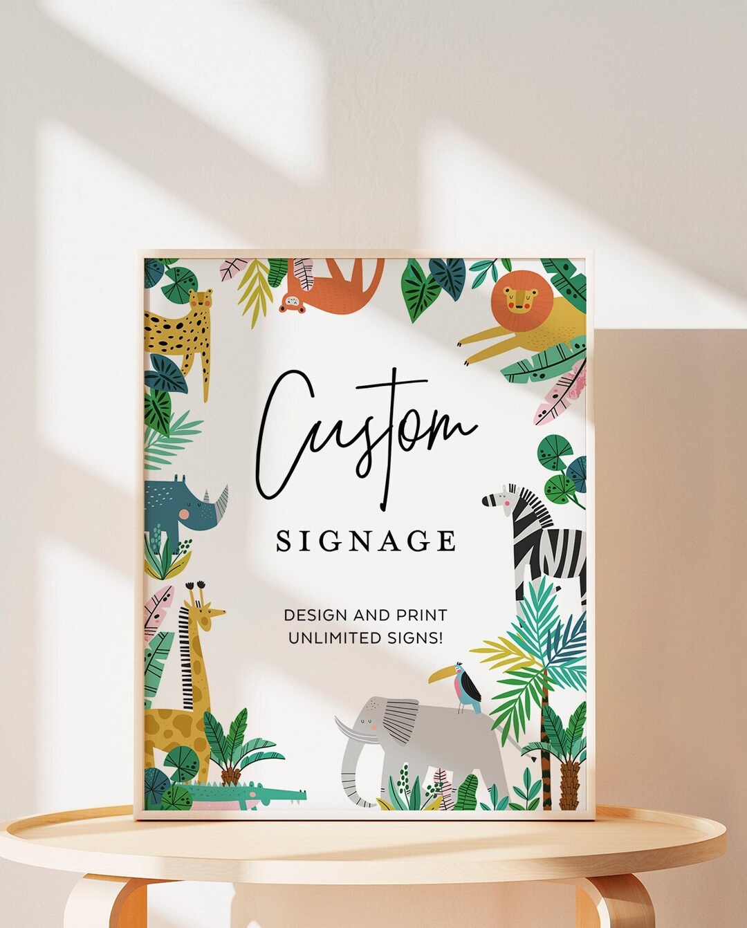 Safari Custom Sign, Jungle Theme, Party Animal, Zoo, Birthday, Baby ...