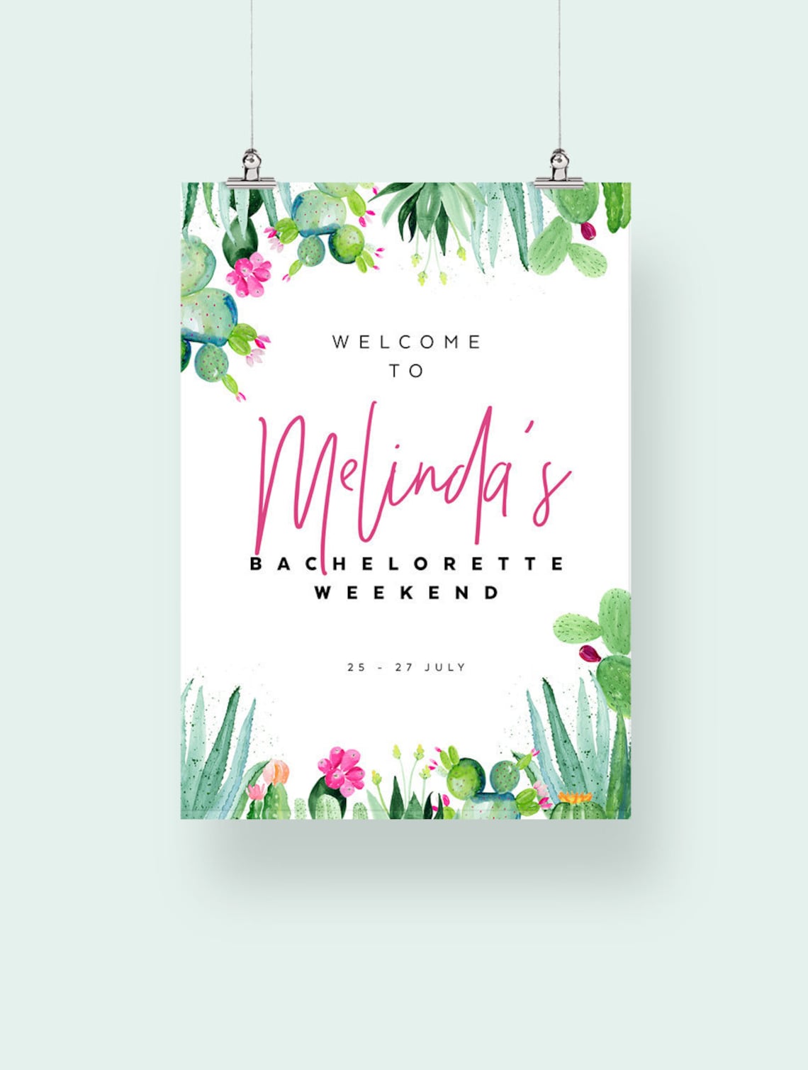 Welcome Sign Board Cactus Desert Theme Mexico Fiesta - Etsy