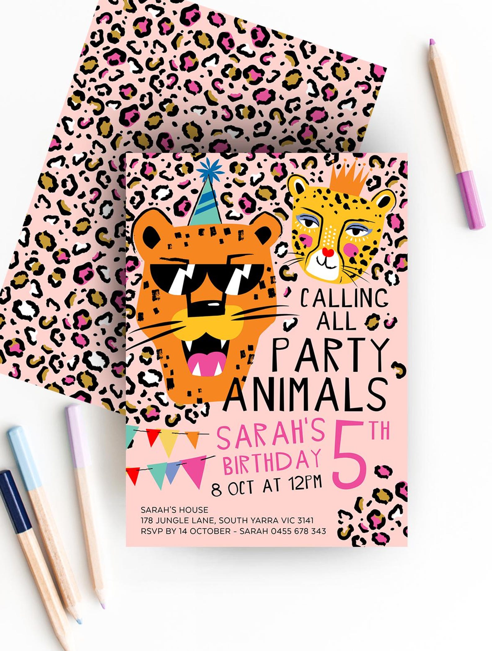 Cheetah Birthday Invitation, Party Animal Invite, Cheetah Print ...