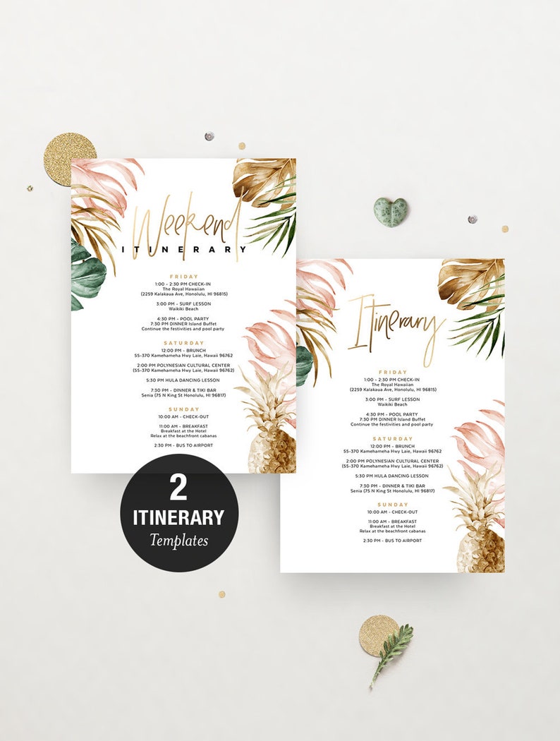 Bachelorette Itinerary Template Instant Download Hen Party Etsy