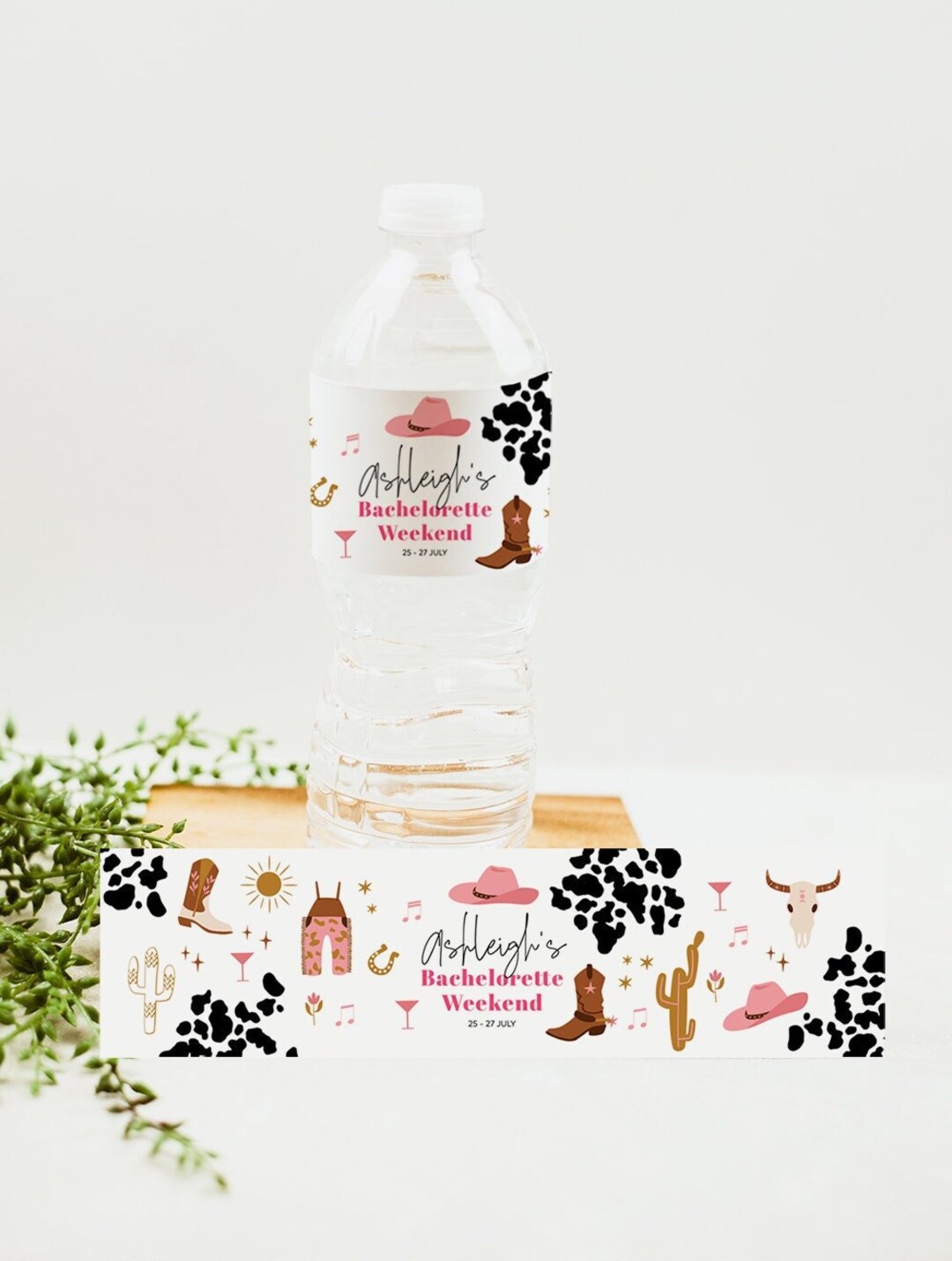 Bachelorette Party Decor, Water Bottle Label, Adult Birthday, Cowboy ...