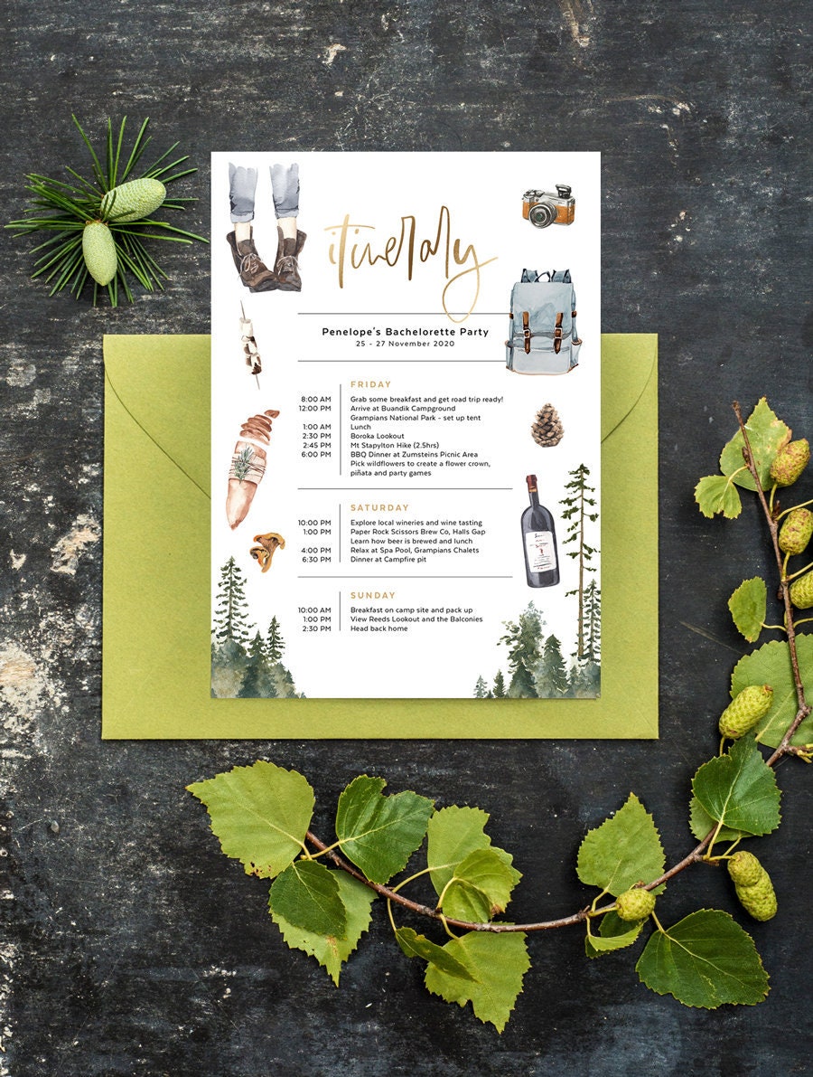 Itinerary Template Weekend Schedule Retreat Planner Travel - Etsy