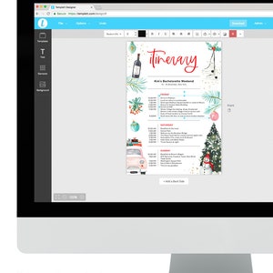 Christmas Itinerary Template, Birthday Weekend, Bachelorette Party ...