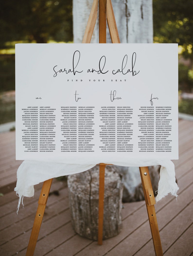 Seating Chart Long Tables Banquet Plan Modern Wedding - Etsy