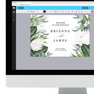 Wedding Welcome Sign Template, Landscape Board, Australia Native Flower ...