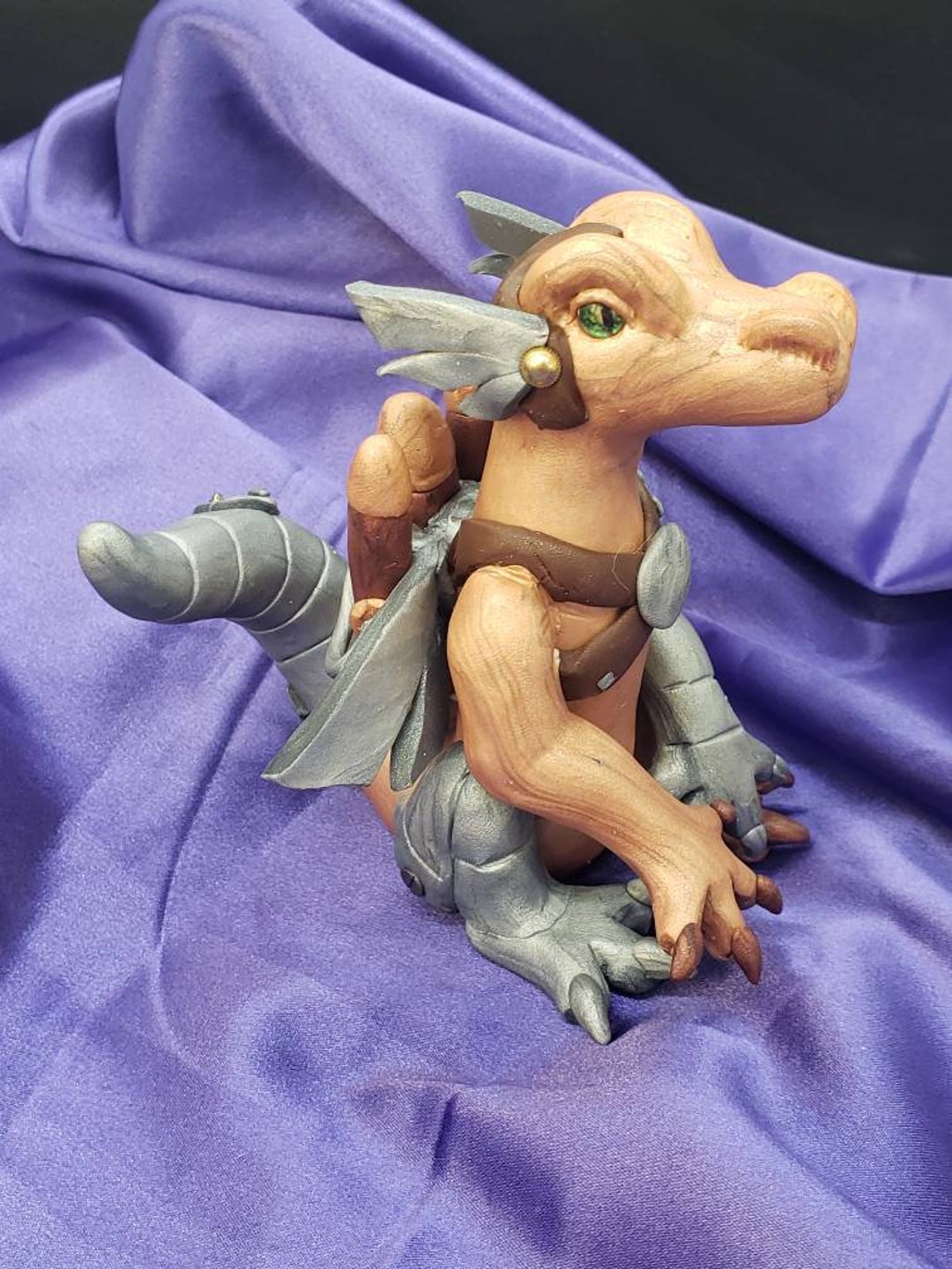 OOAK Copper Dragon With Steampunk Jetpack Polymer Clay Figurine - Etsy