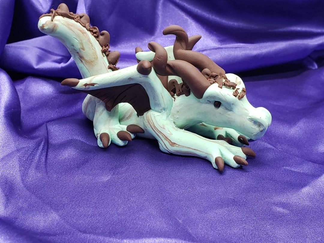OOAK Mint Chocolate Chip Dragon, Polymer Clay Figurine - Etsy UK