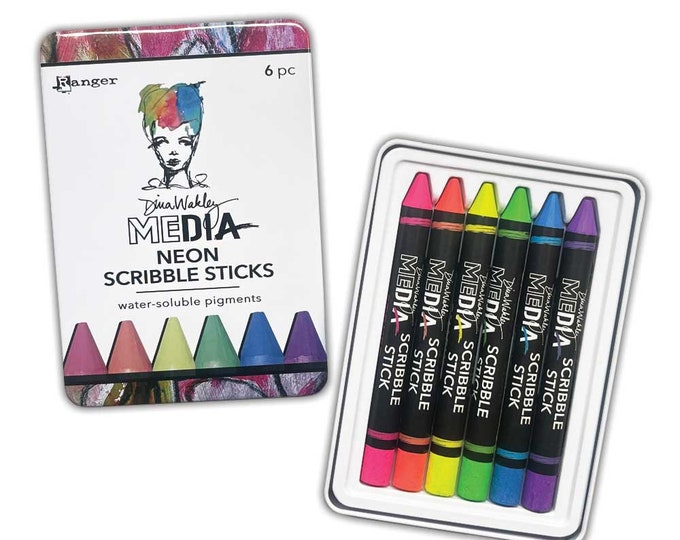 Dina Wakely NEON SCRIBBLE STICKS Set #4 Water Soluble Pigment Sticks ...