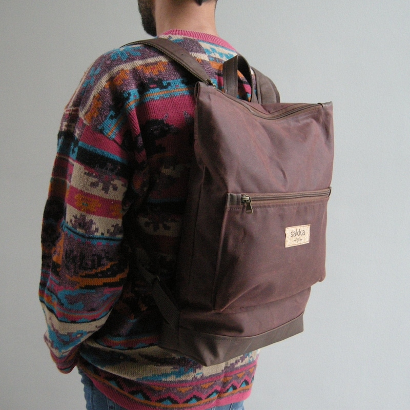 Waxed Canvas Backpack - Etsy