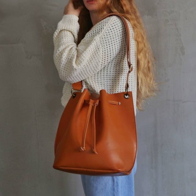 Leather Drawstring Pouch - Etsy