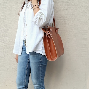 Shoulder Leather Bag,vegan Leather Handbag,tan Leather Purse,tote Bag ...