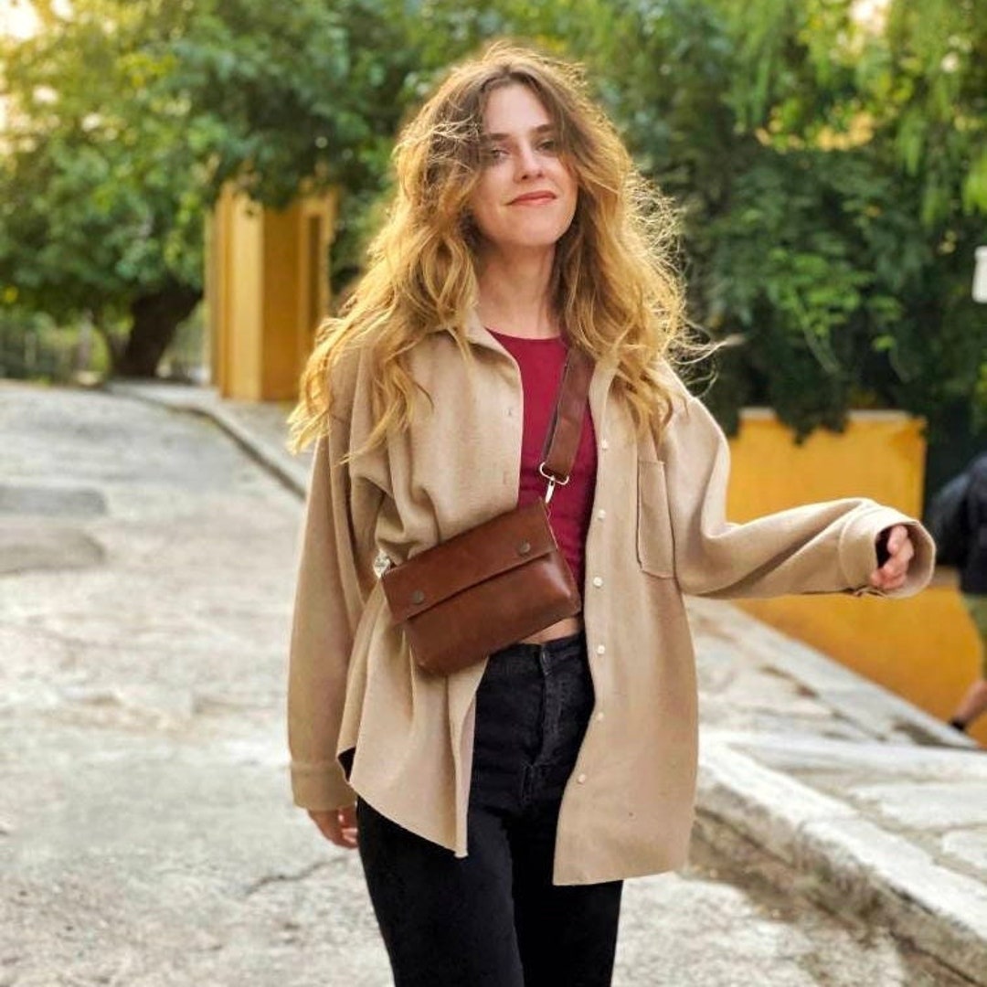 Brown Belt Bag,convertible Chest Bag,waist Bag,fanny Pack,bum Bag With ...