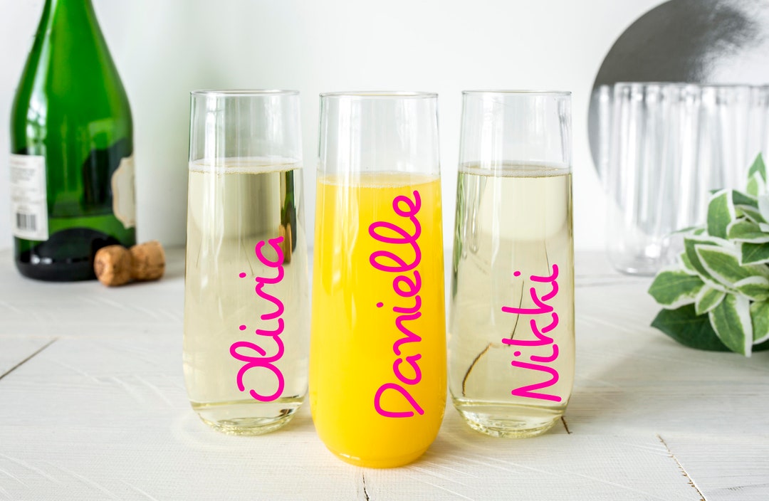 Island Champagne Flutes - Personalized Bridesmaid Gift - Bridesmaid ...