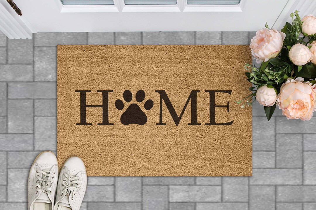 Dog Paw Home Doormat - Coir Welcome Mat, Dog Lovers - Etsy