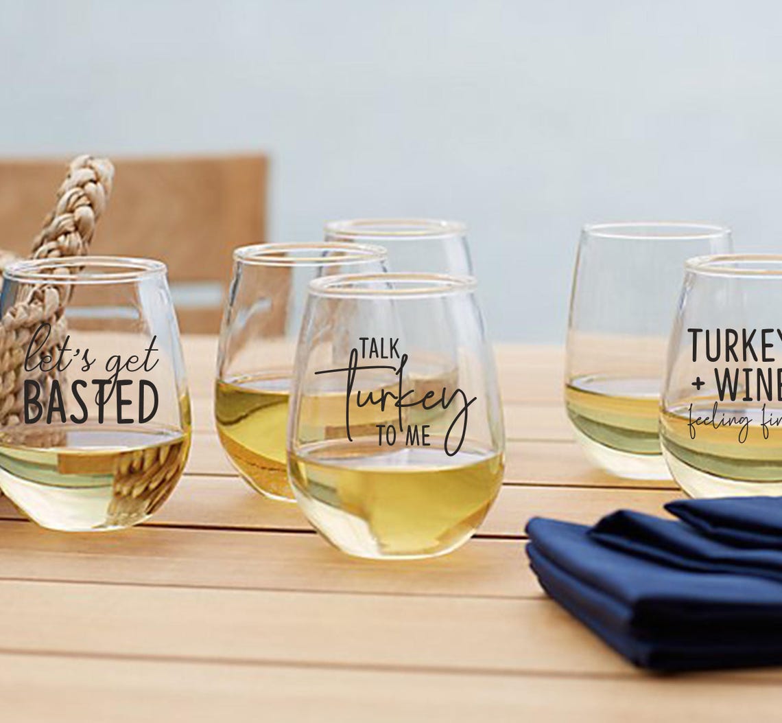 Friendsgiving Wine Glasses - Personalized Wine Glass - Glasses for ...