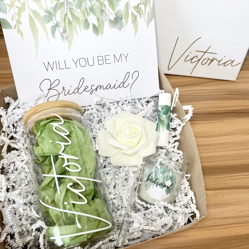 BRIDESMAID PROPOSAL BOX Set Ice Coffee Glass Mug Bridesmaid - Etsy