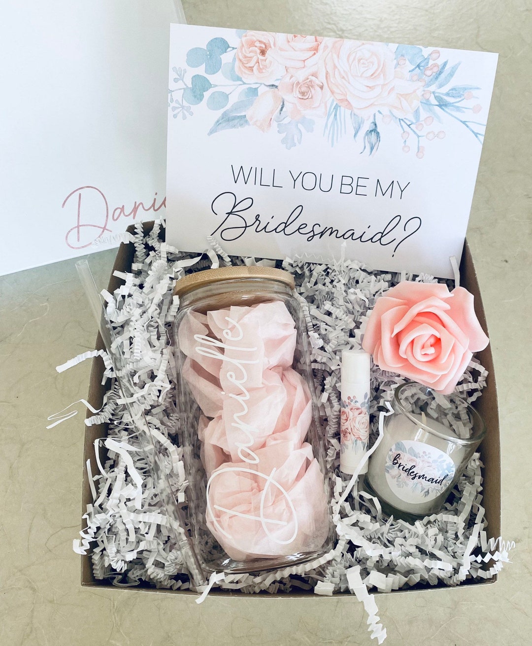 BRIDESMAID PROPOSAL BOX Set Ice Coffee Glass Mug Bridesmaid Proposal ...