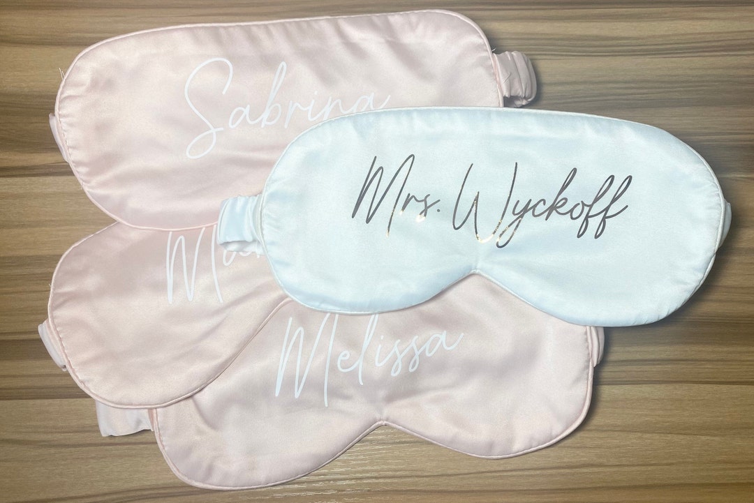 Satin Sleeping Mask - Bridesmaid Robes - Personalized Mask CUSTOM ...