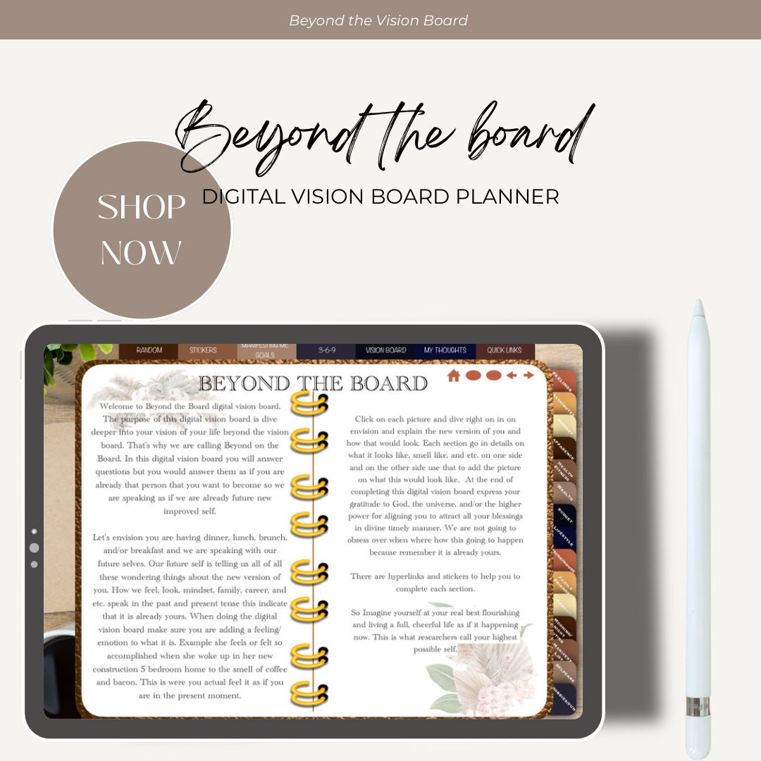 Vision Board Planner, Beyond the Board Planner, 2024 Digital Planner ...