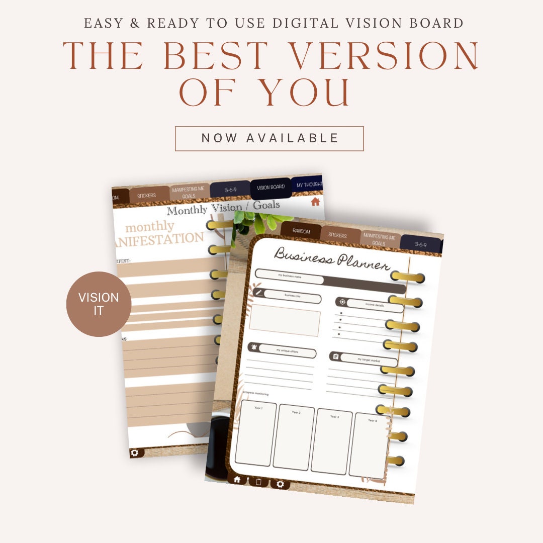Vision Board Planner, Beyond the Board Planner, 2025 Digital Planner ...