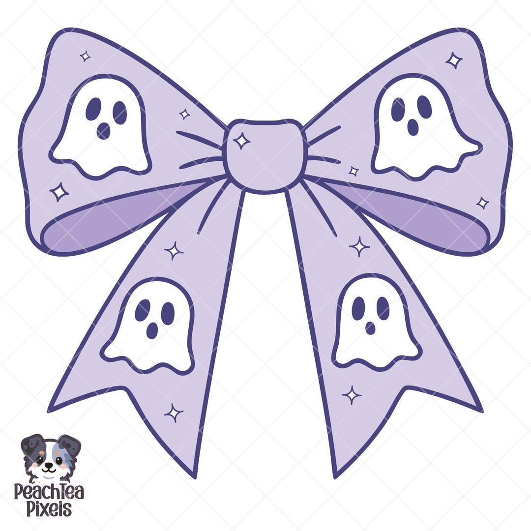 Pastel Goth Ghost Bow PNG – Halloween Clipart for Stickers, Planners ...