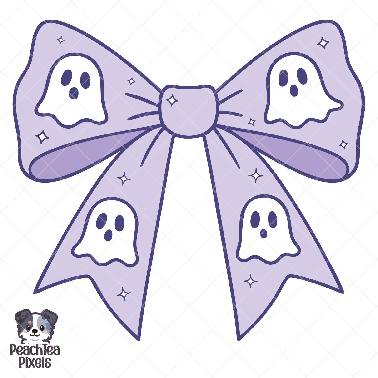 Pastel Goth Ghost Bow PNG – Halloween Clipart for Stickers, Planners ...