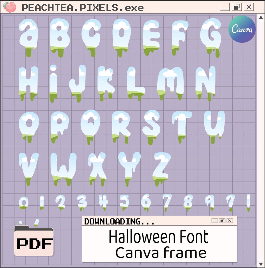 Drippy Halloween Alphabet PNG | Canva Letter Clipart | Spooky Cute Font ...