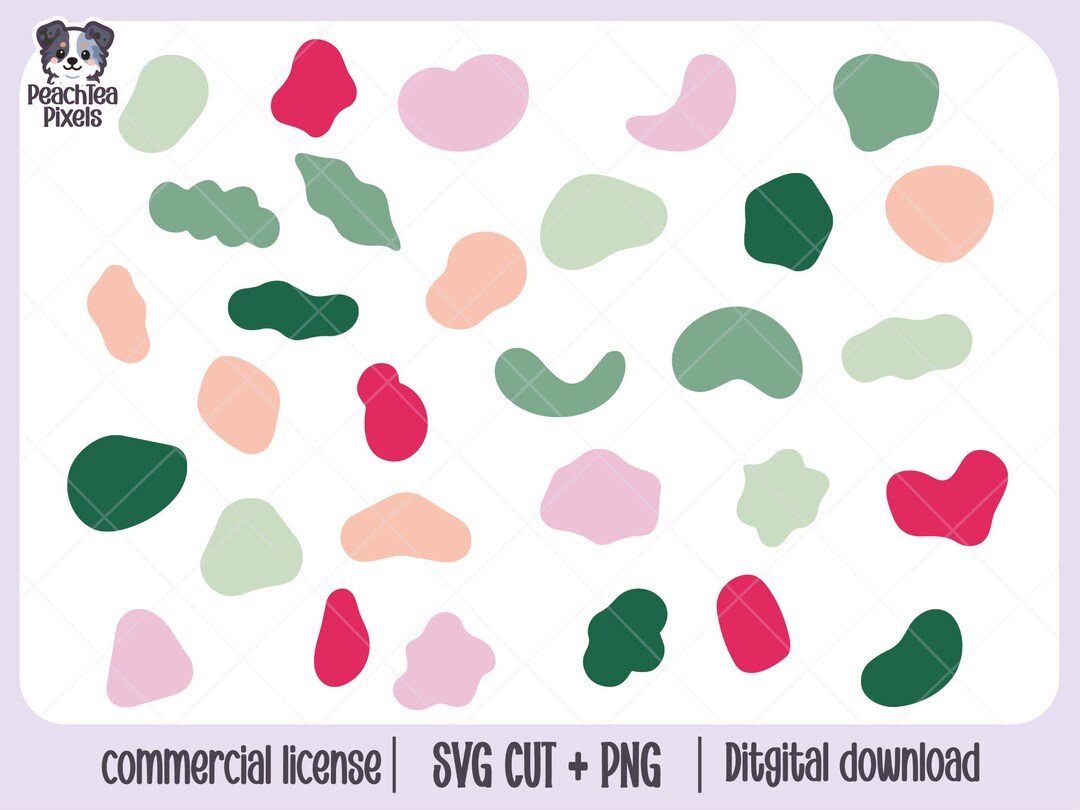 Abstract Blobs SVG PNG, Organic Shape Clipart Bundle, Boho Irregular ...