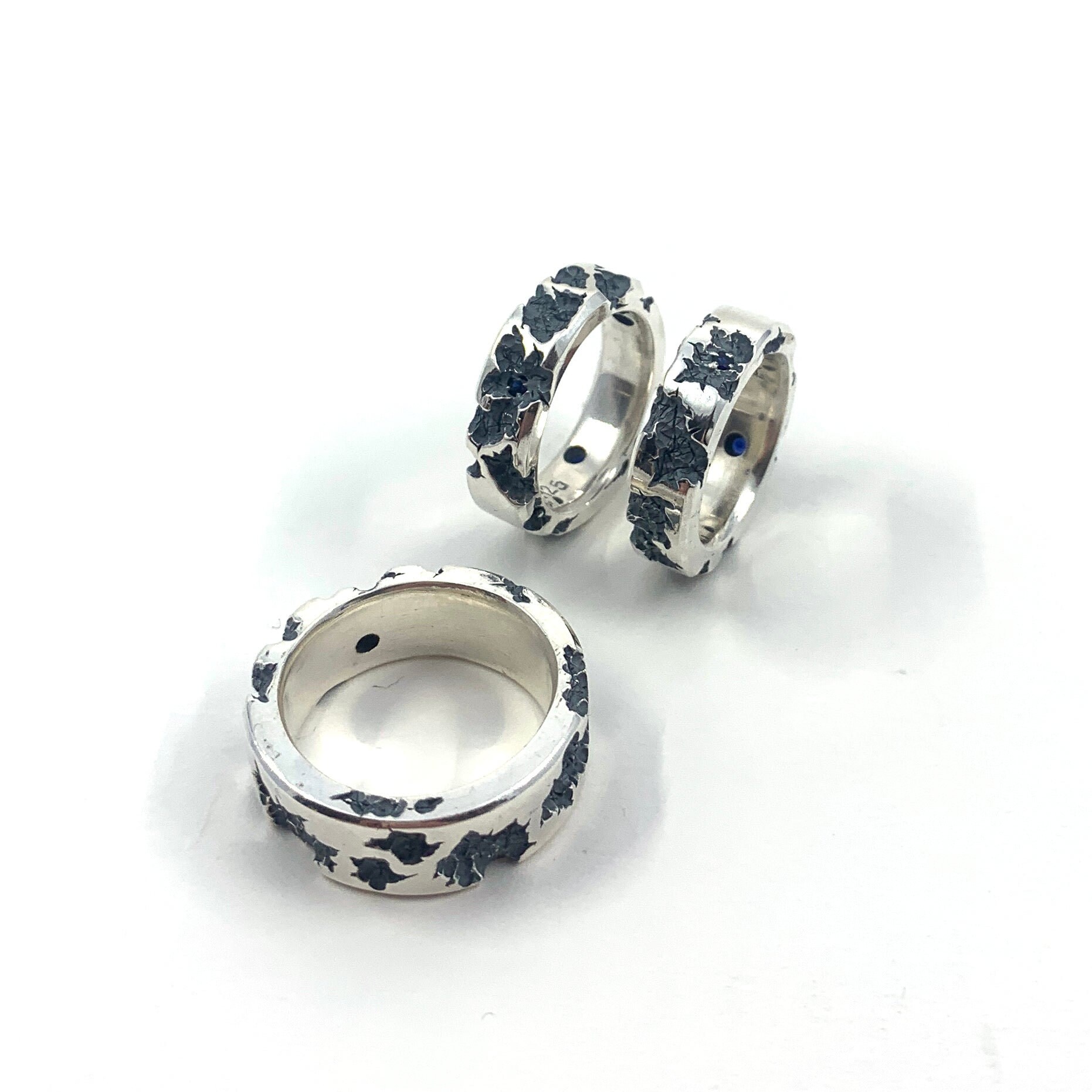 Texture Ring With Cast-in-place Stones - Etsy