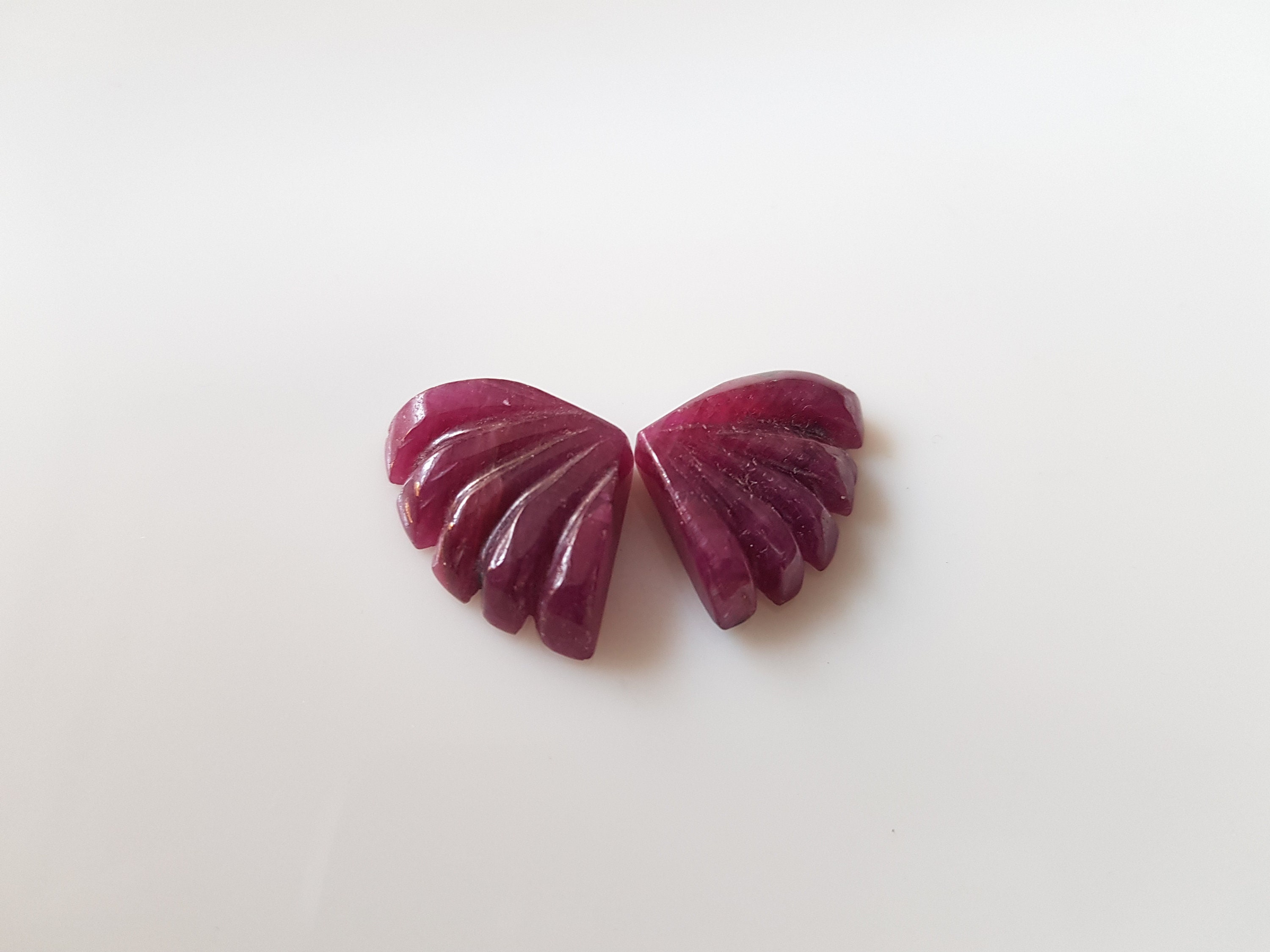 Ruby Carvings, Ruby Carving Pair, 100% Natural Ruby, Indian Mines Ruby ...