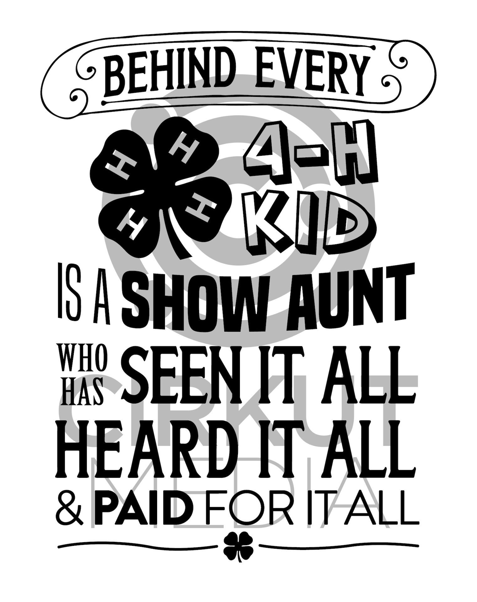 Behind Every 4-H Kid is A Show Mom / Dad / Aunt / Uncle / Parent [SVG ...