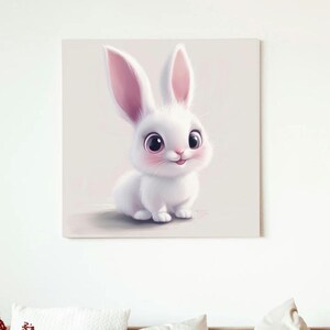 Cartoon Cute Rabbit Print of Digital Art, Illustration, Home Decor ...
