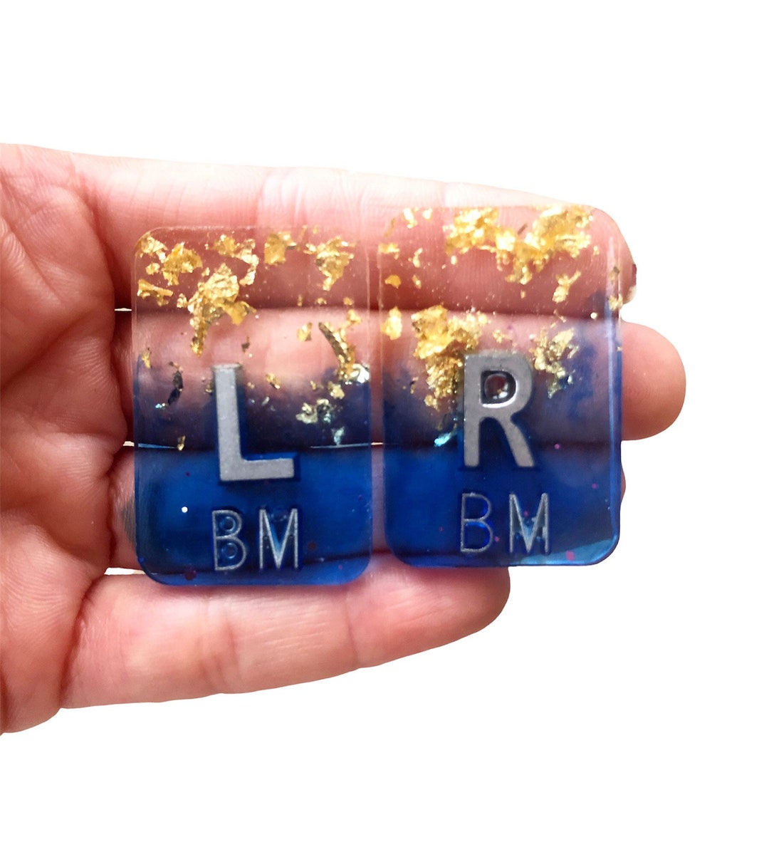 Blue and Gold Ombre Rectangle Xray Markers Add up 3 Initials or Numbers ...