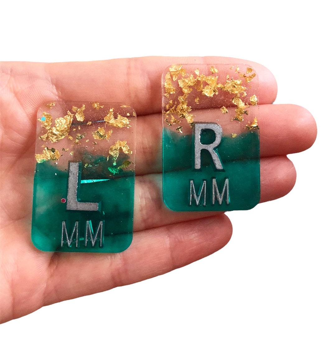 Minty and Gold Ombre Rectangle Xray Markers Add up 3 Initials or ...