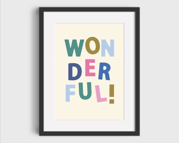 Wonderful Art Print Kids Print for Nursery or Bedroom Fun | Etsy