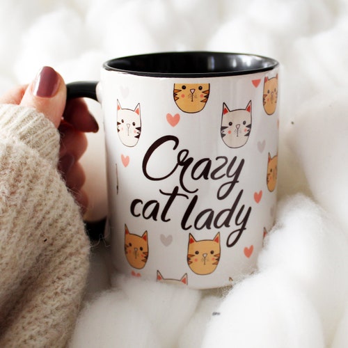 Crazy Cat Lady Mug / Cat Lover Gift / Cat Lady Coffee Mug / - Etsy