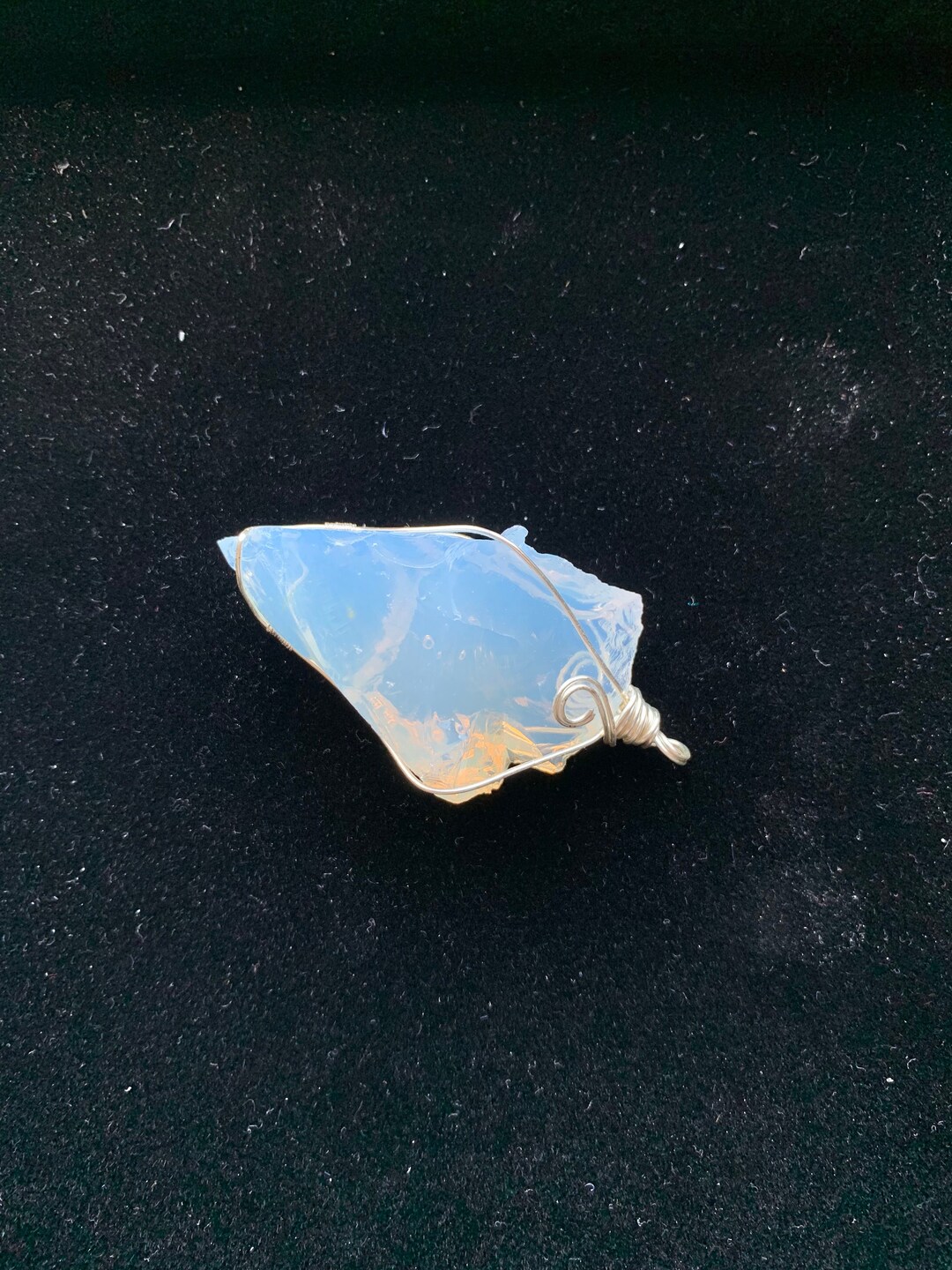 Hand Made Milky White Andara Crystal Necklace Metal Winding Gorgeous ...