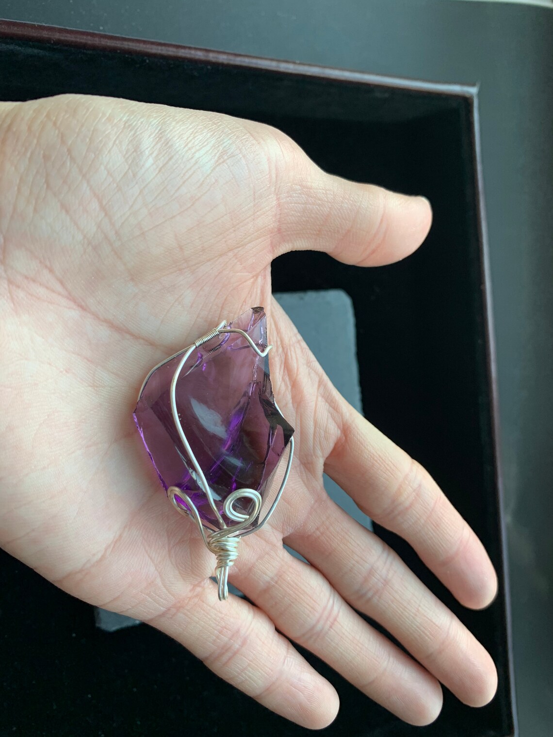 Hand Made Purple Andara Crystal Necklace Metal Winding - Etsy